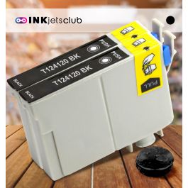 Epson 124 Ink Cartridges (T124120), Black | 2 Pack | InkjetsClub
