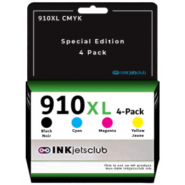 HP 910XL Compatible Inkjet Cartridge Combo Pack of 4 - High Yield: 1 ...